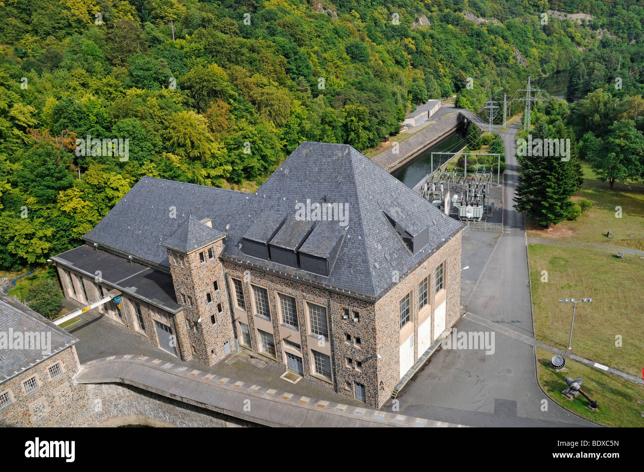 Dam, Edersee lake, Eder reservoir, power plant Hemfurth, Waldeck, Hesse ...