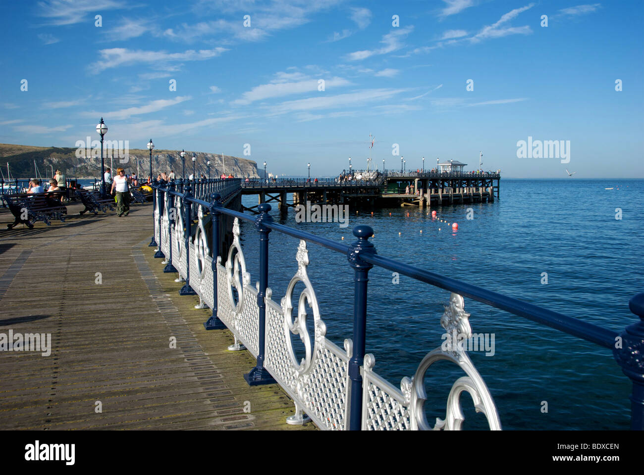 Swanage Pier Dorset UK Balustrade Stock Photo - Alamy