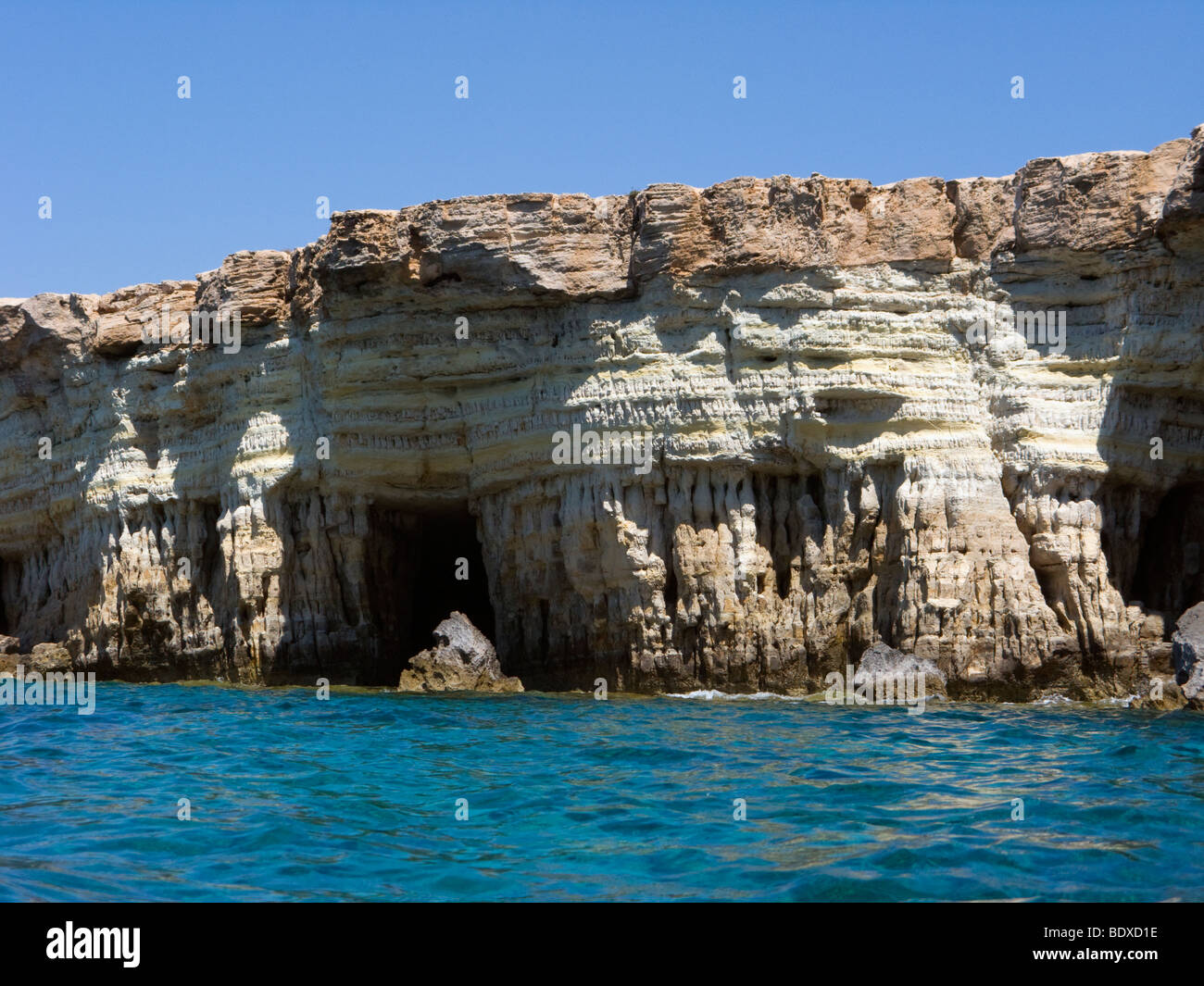 Rock formations at Cavo Greco between Ayia Napa and the Cape Greco ...