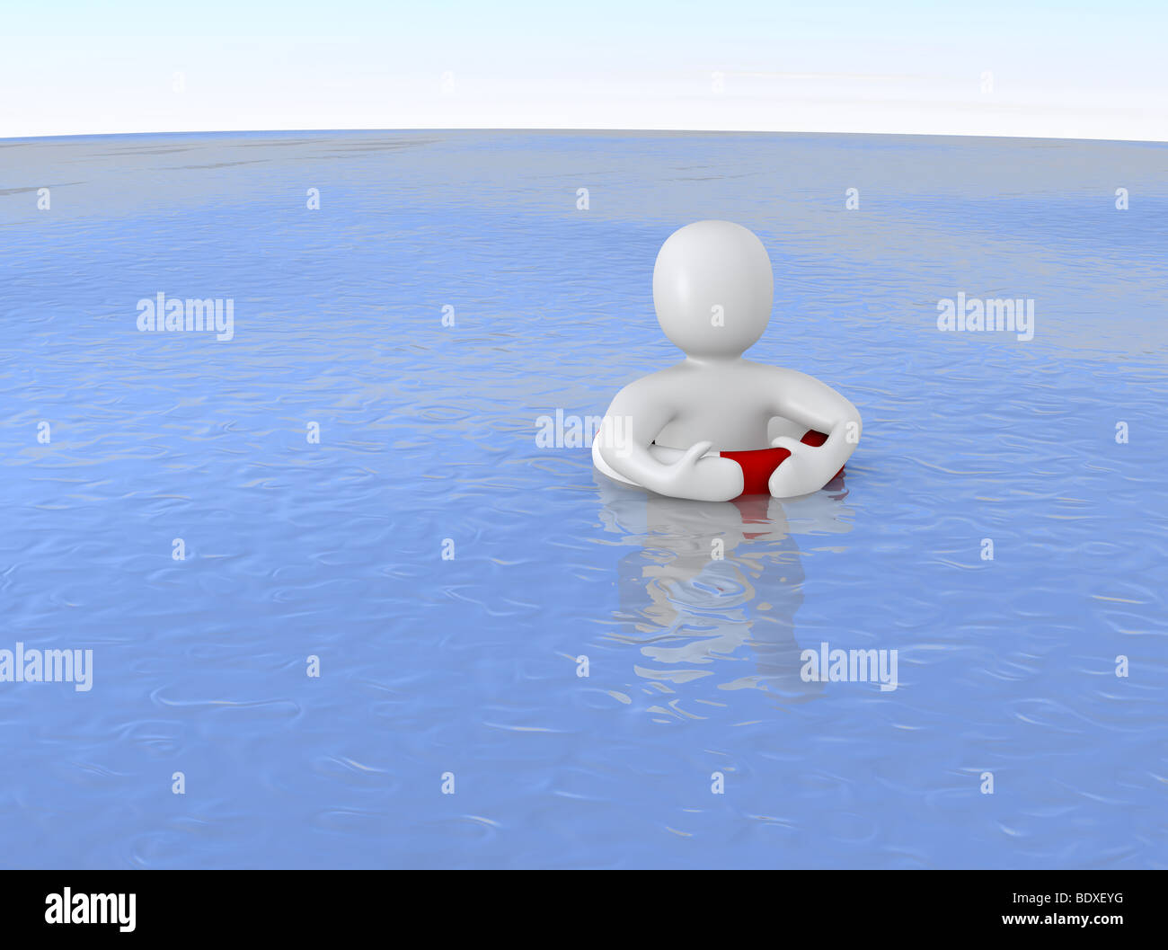 Lifebuoy in sea ocean 3d hi-res stock photography and images - Alamy