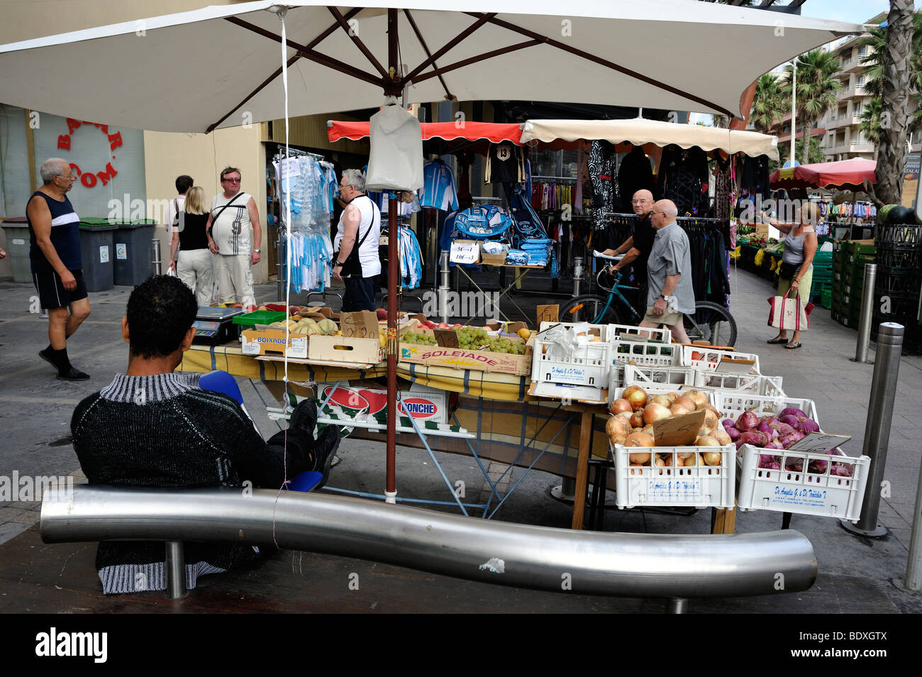 Canet-en-Roussillon, France,, People Shopping in Outside Food Market ...
