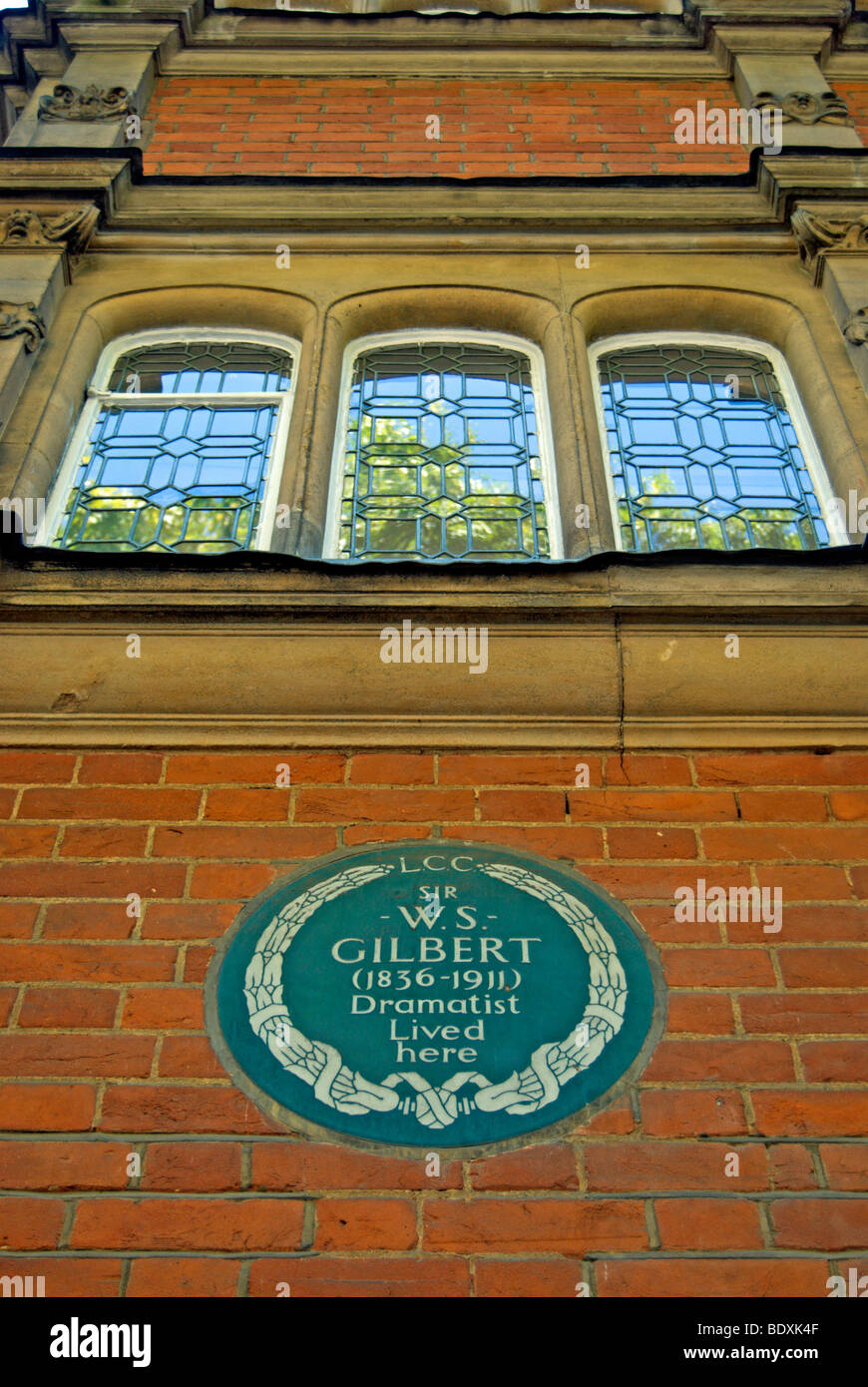 london county council plaque marking a former home of dramatist w.s ...
