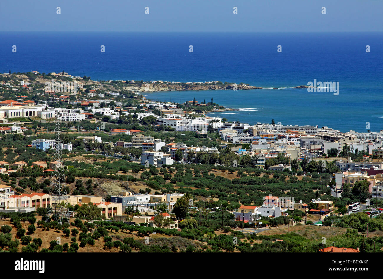 Panoramic view, Hersonissos, Crete, Greece, Europe Stock Photo - Alamy