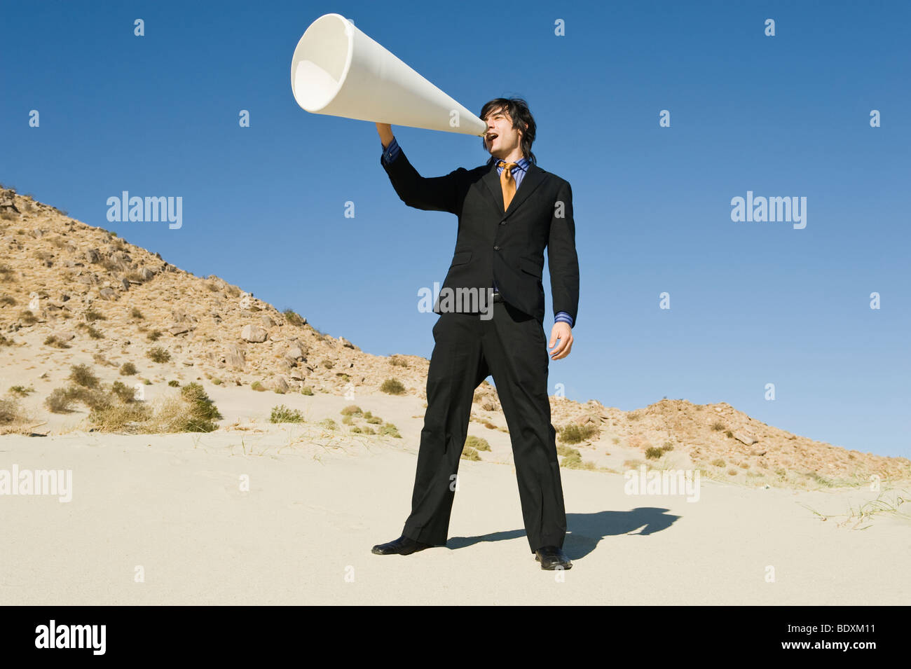 Man leadership megaphone hi-res stock photography and images - Alamy