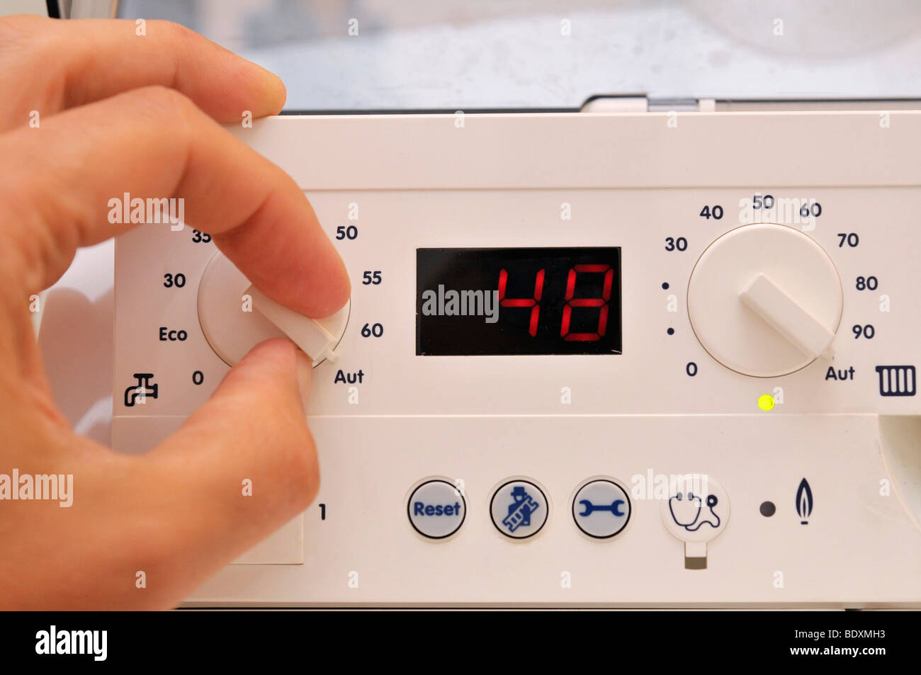 Heating system is set on automatic operation Stock Photo - Alamy