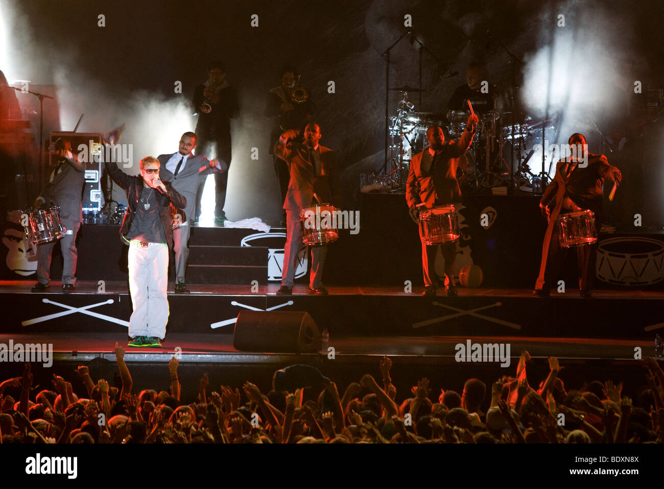 The German reggae and hip hop singer Peter Fox live at the Heitere Open ...