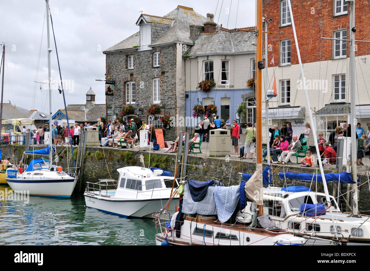 South Quay, Harbour, Padstow, Cornwall, England including The Old ...