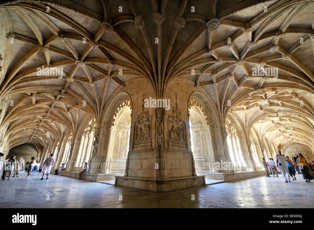 Cloister in the enclosure, Claustro, of the Hieronymites Monastery ...