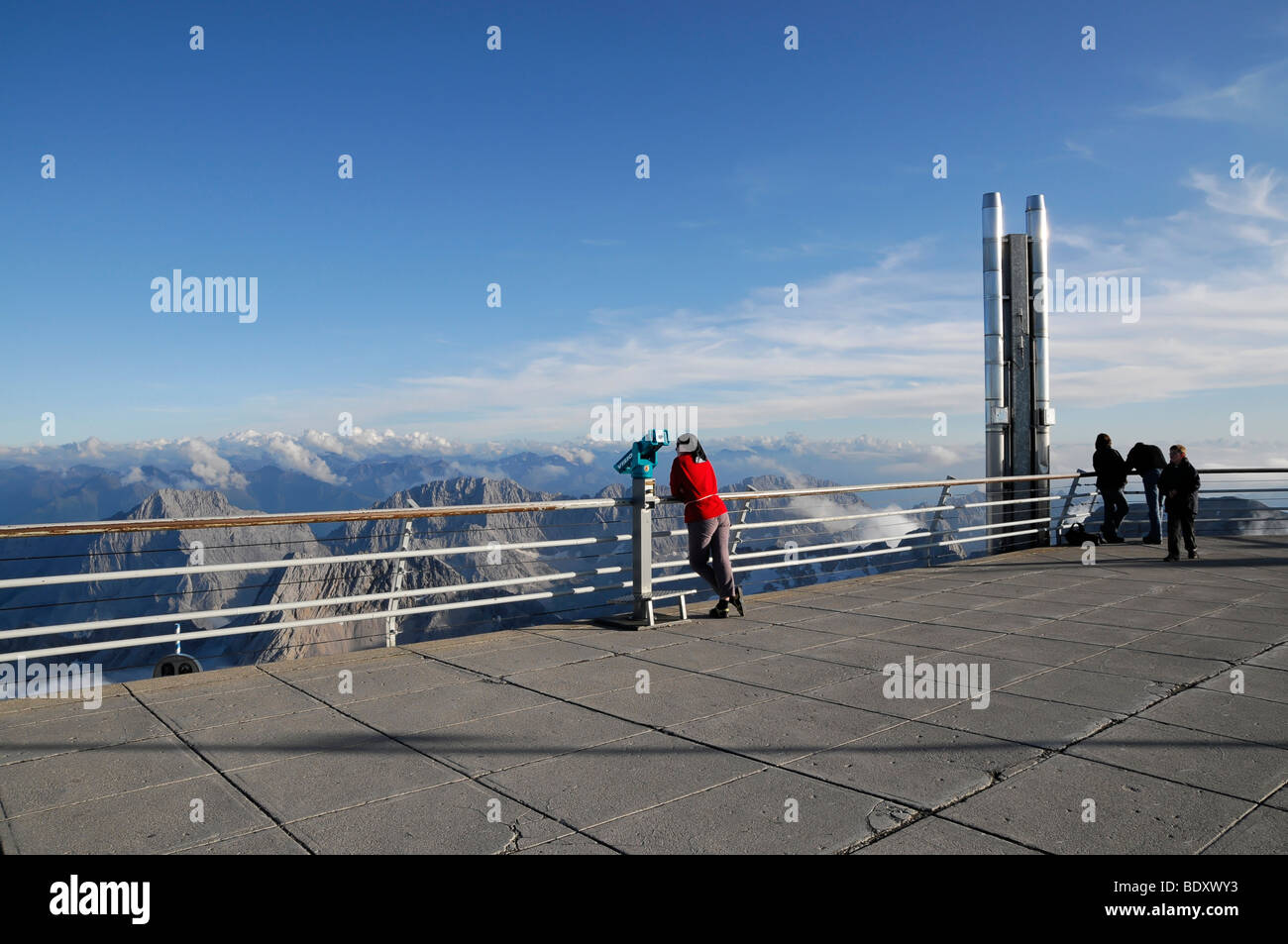 Viewing platform at the summit of Mt. Zugspitze, 2962 m, highest ...