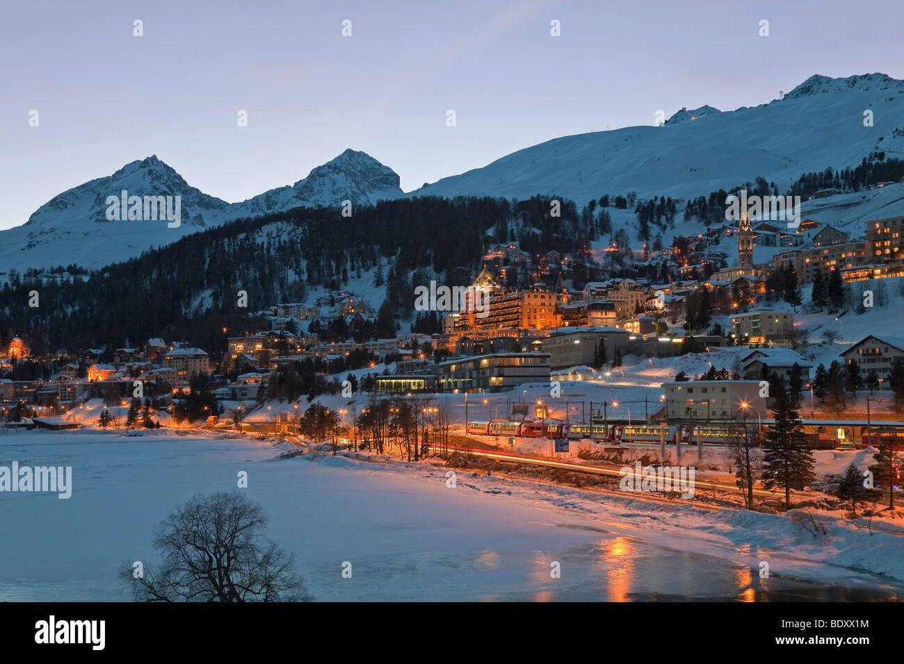 St. Moritz, Upper Engadine, Oberengadin, Graubunden region, Swiss Alps ...