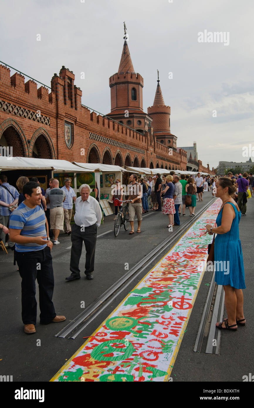 Open air gallery at Oberbaum bridge between Kreuzberg and ...