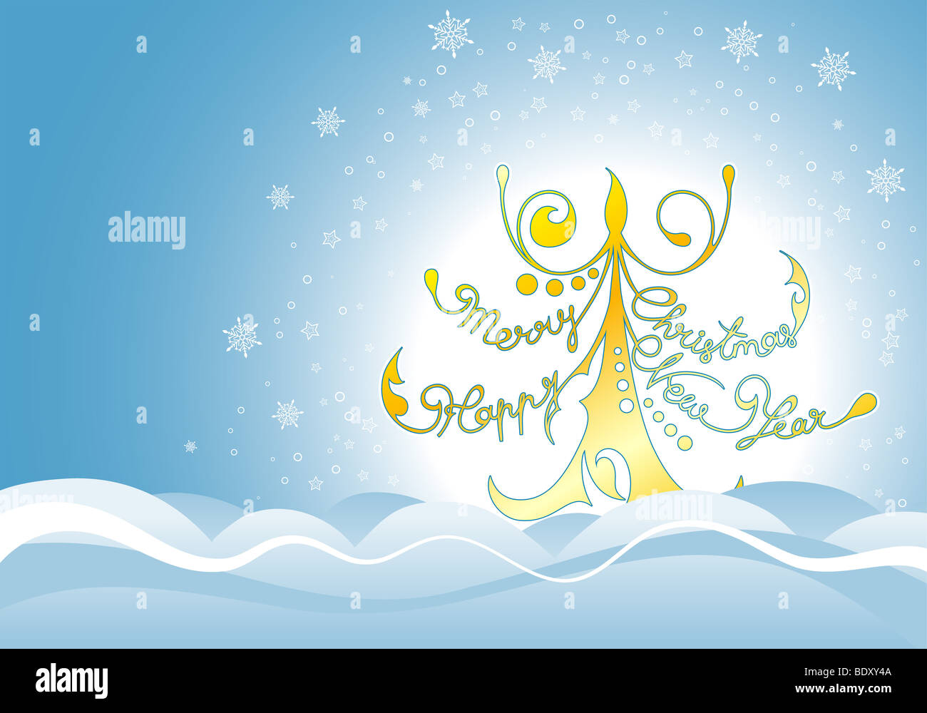 Christmas background with tree and wave pattern Stock Photo - Alamy