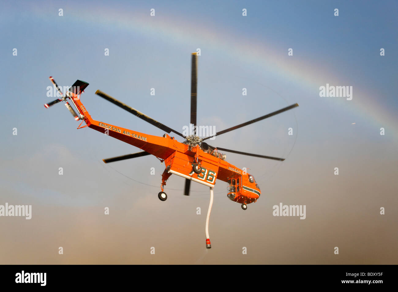 A California Department of Forestry water tanker helicopter ("air crane ...