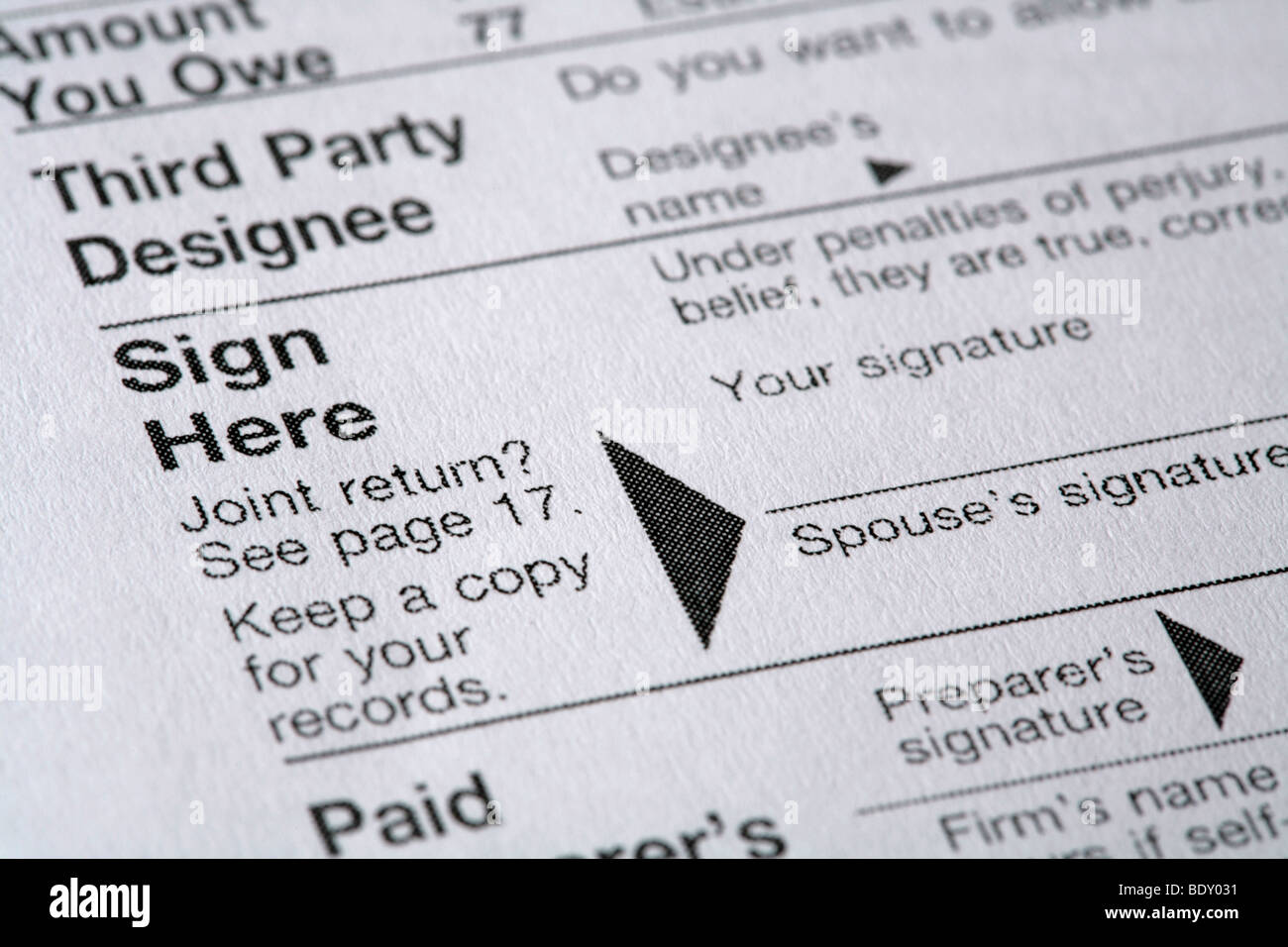 Details of a United States Tax Form Stock Photo - Alamy
