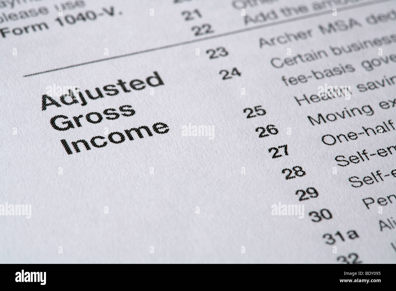 Details of a United States Tax Form Stock Photo - Alamy