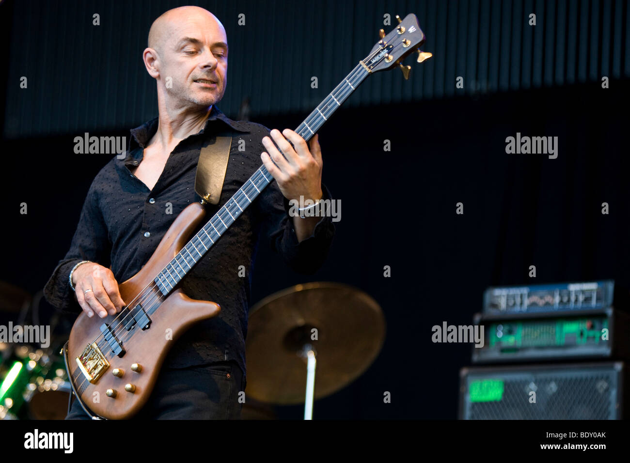 Bass player Steve Kinch of the British band Manfred Mann's Earth Band ...