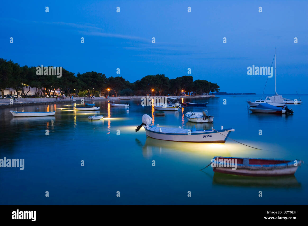Harbour of Fazana, twilight, Istria, Croatia, Europe Stock Photo - Alamy