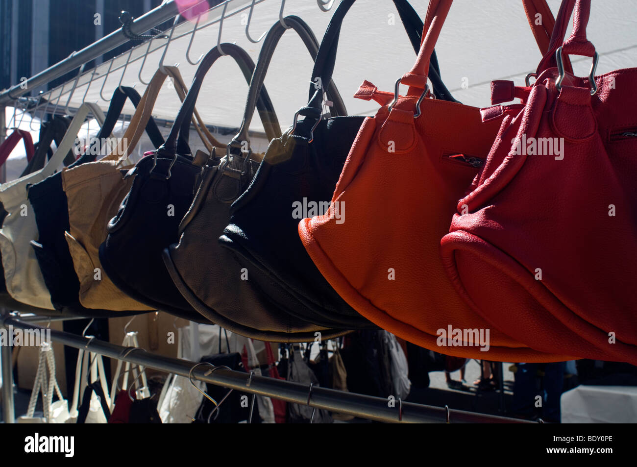 Handbags for sale at a street fair in midtown in New York on Sunday ...