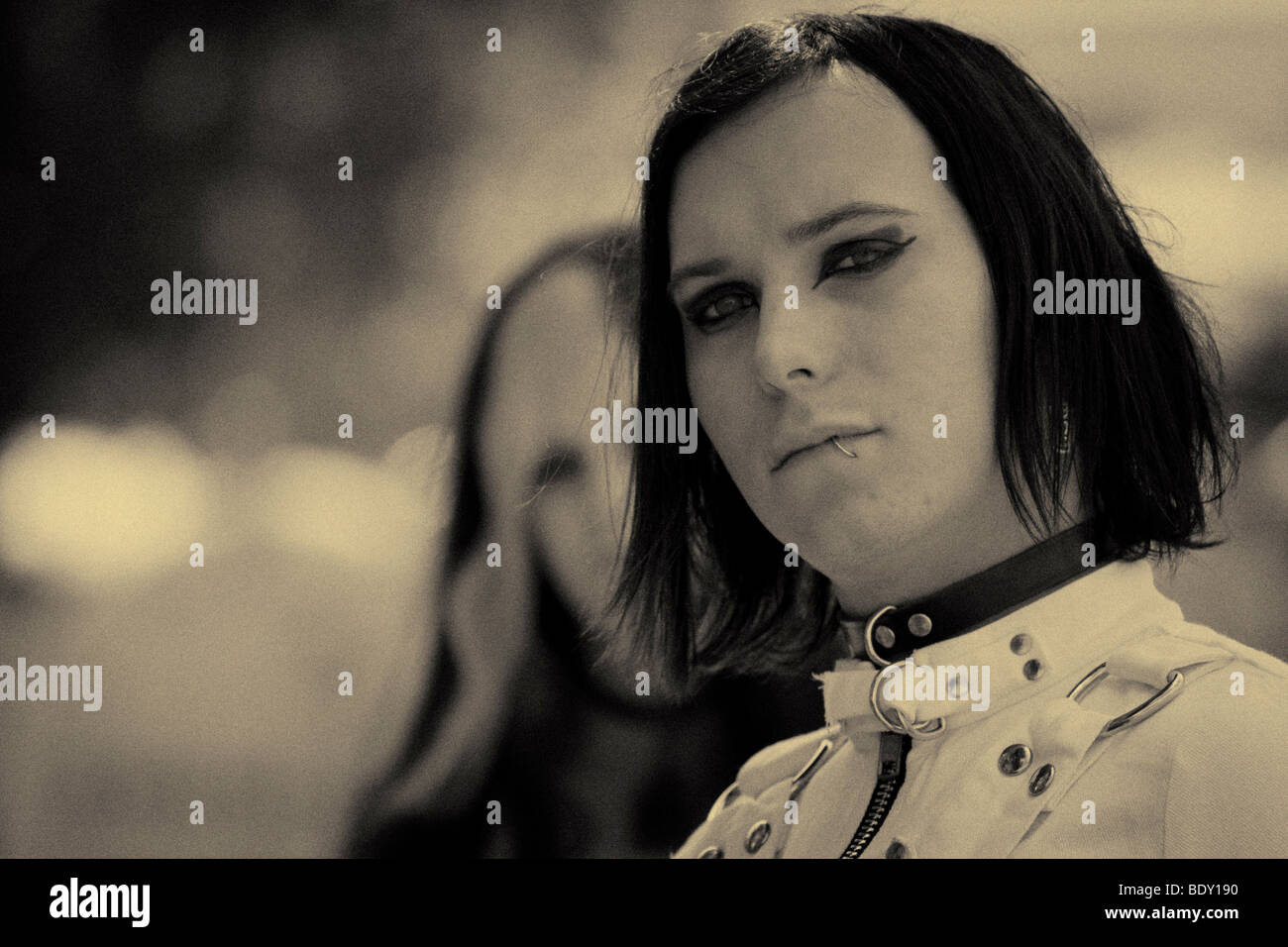 Couple, musicians, Gothic, Scandinavian, faces, portrait, retro Stock ...