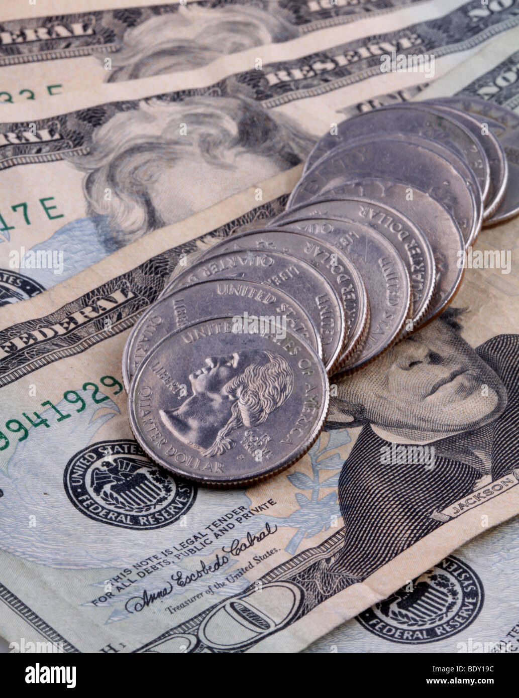 United States money cash and bills seen from up close Stock Photo - Alamy
