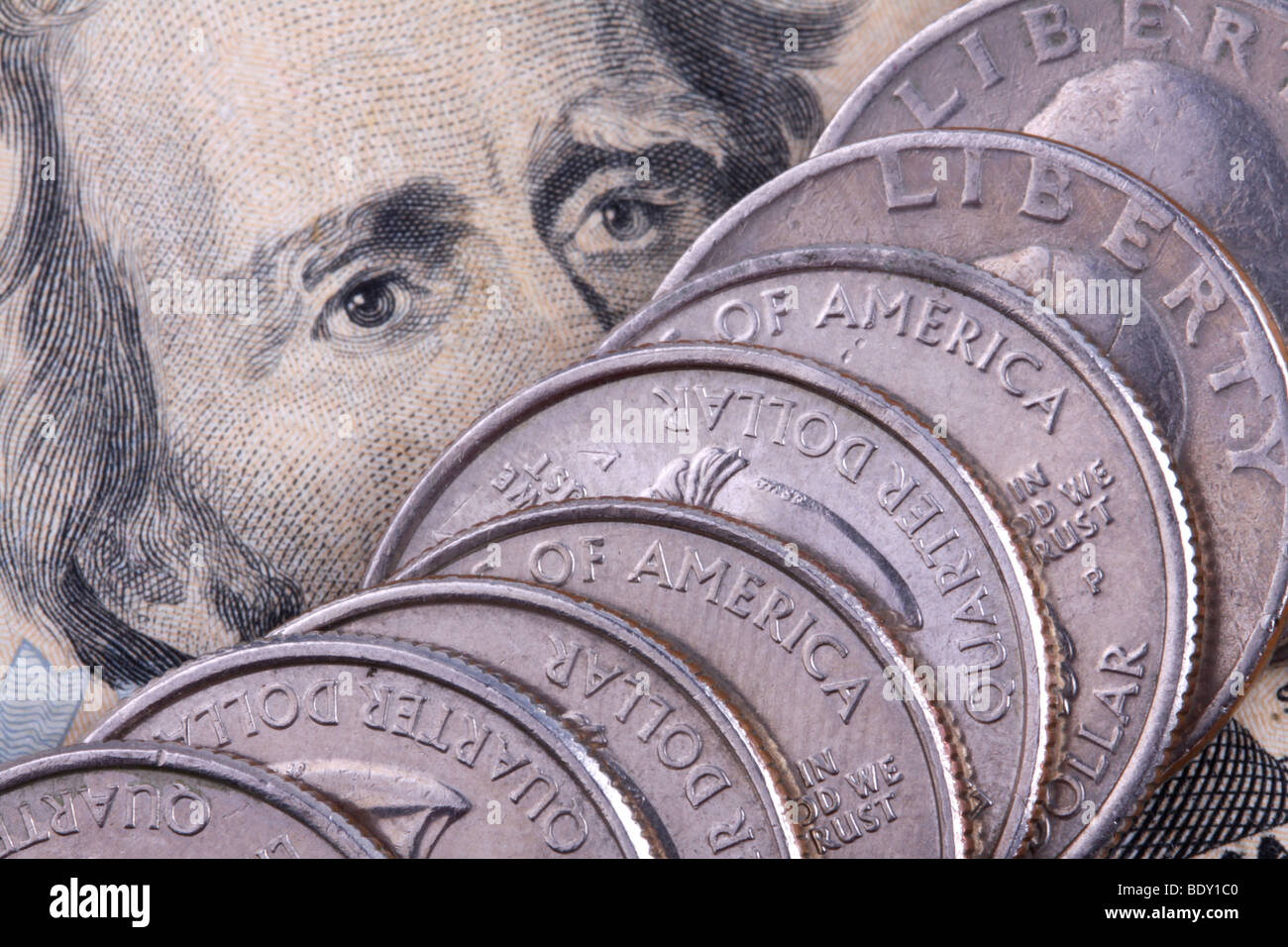 United States money cash and bills seen from up close Stock Photo - Alamy