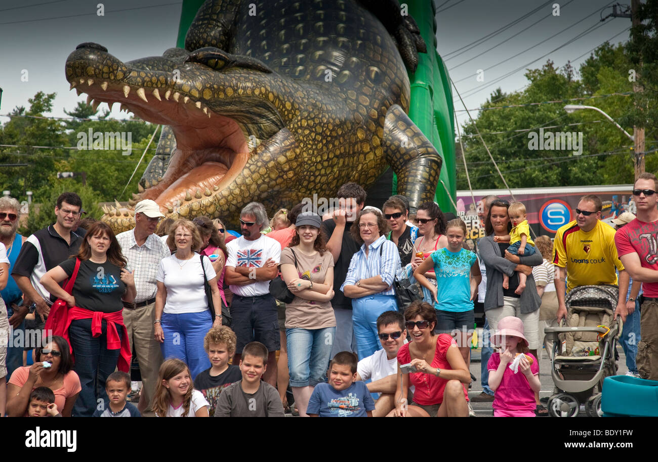 Fake Alligator, scaring crowds at a local street parade Stock Photo - Alamy