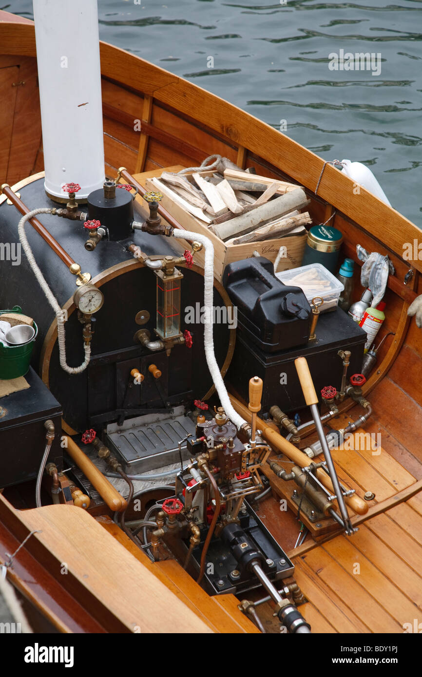 Detail of the steam engine in a traditional steam boat in France Stock ...