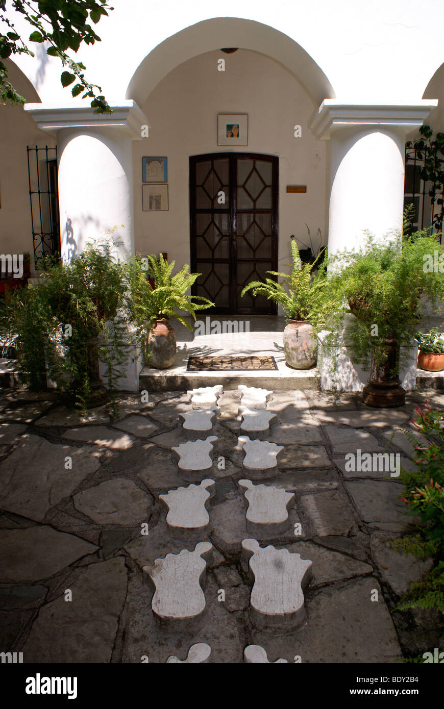 Cement feet leading to Posada El Castillo, former home of Edward James ...