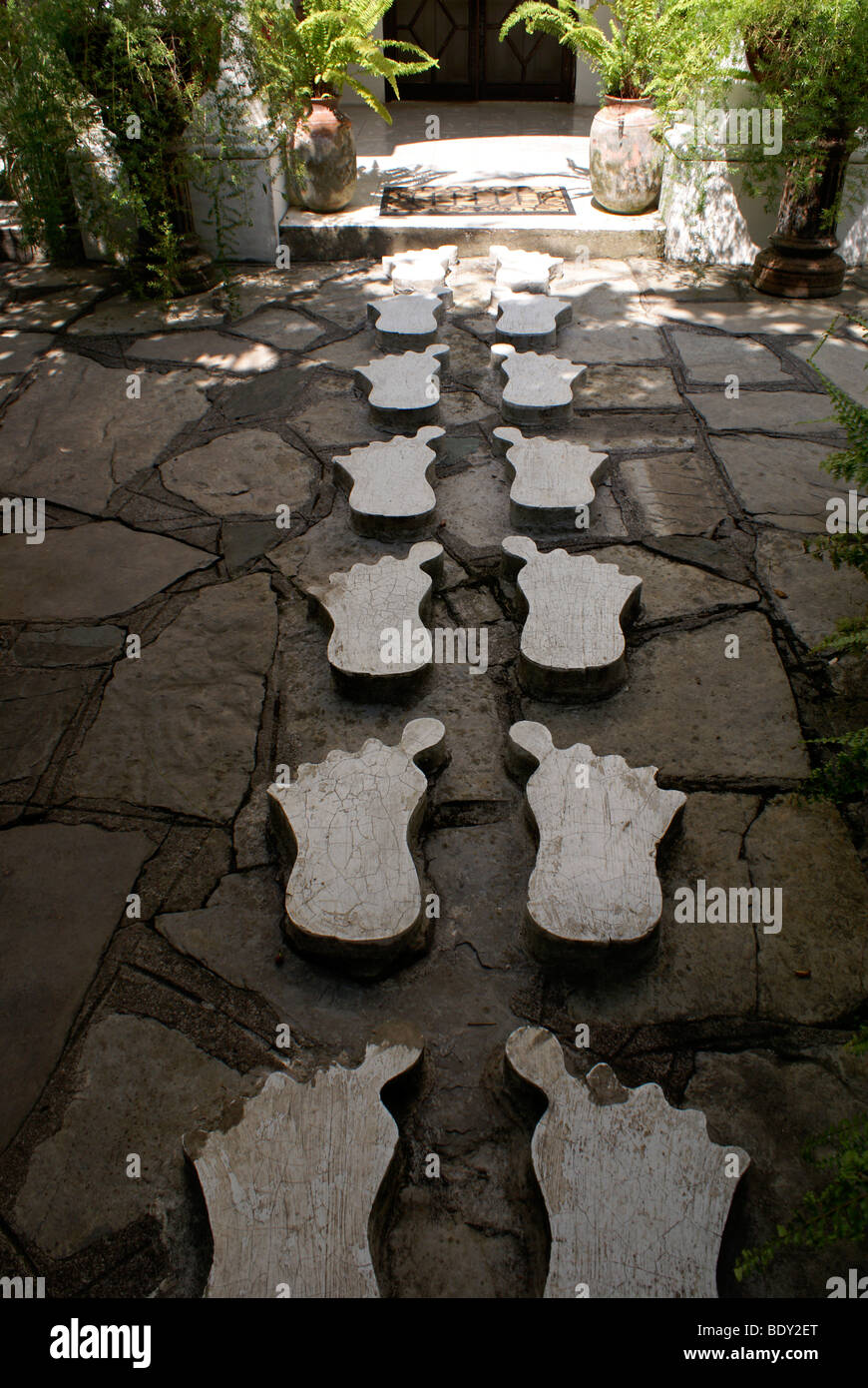 Cement feet leading to Posada El Castillo, former home of Edward James ...