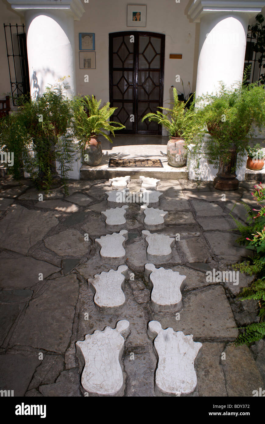 Cement feet leading to Posada El Castillo, former home of Edward James ...