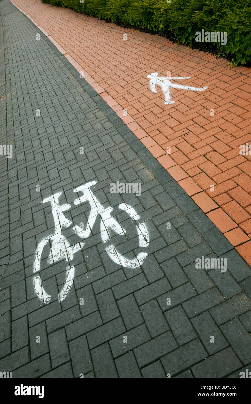 photograph of pedestrian walkway and cycle way Stock Photo - Alamy