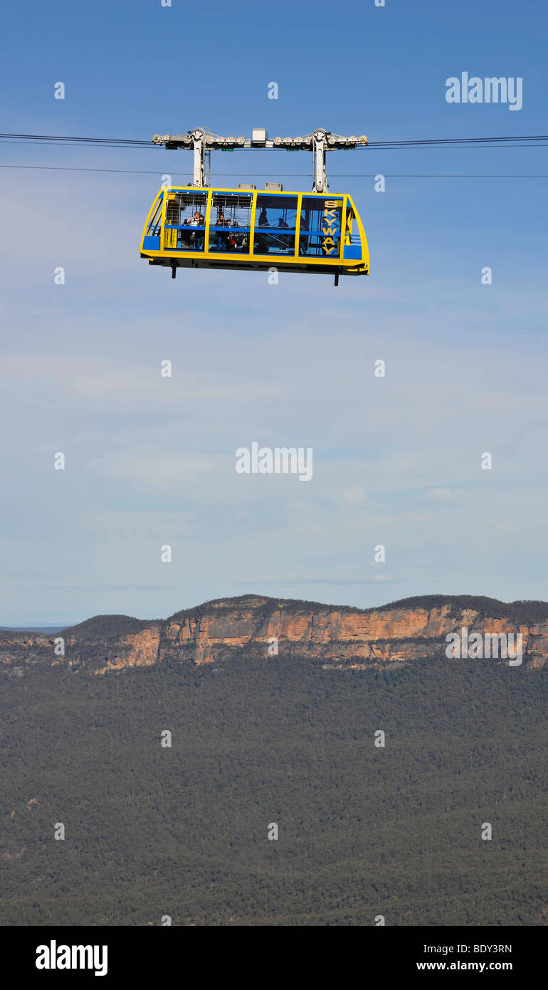 Scenic Skyway cable car from the Scenic World Complex in front of ...