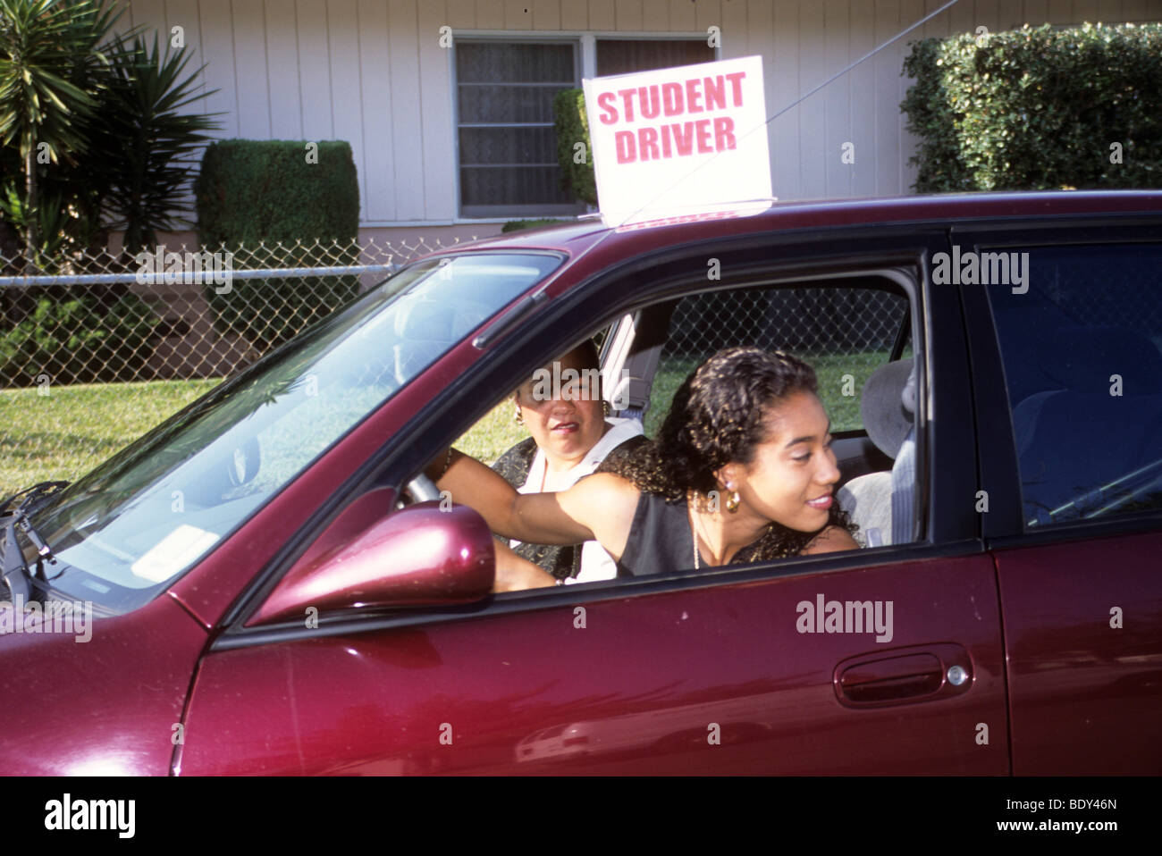 driver education teacher instructor car Stock Photo - Alamy