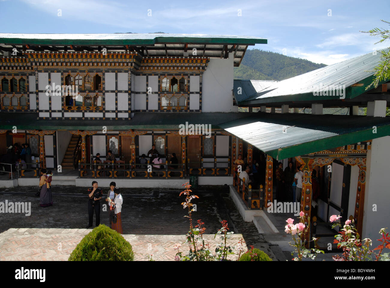People waiting at the Traditional Medicine Center, Thimphu, Bhutan ...