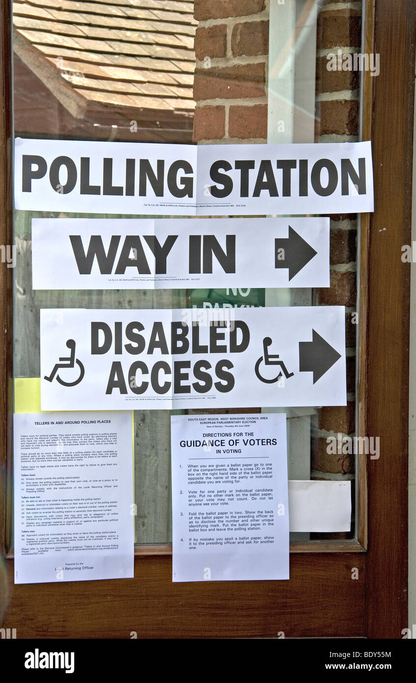 Polling station posters Stock Photo - Alamy