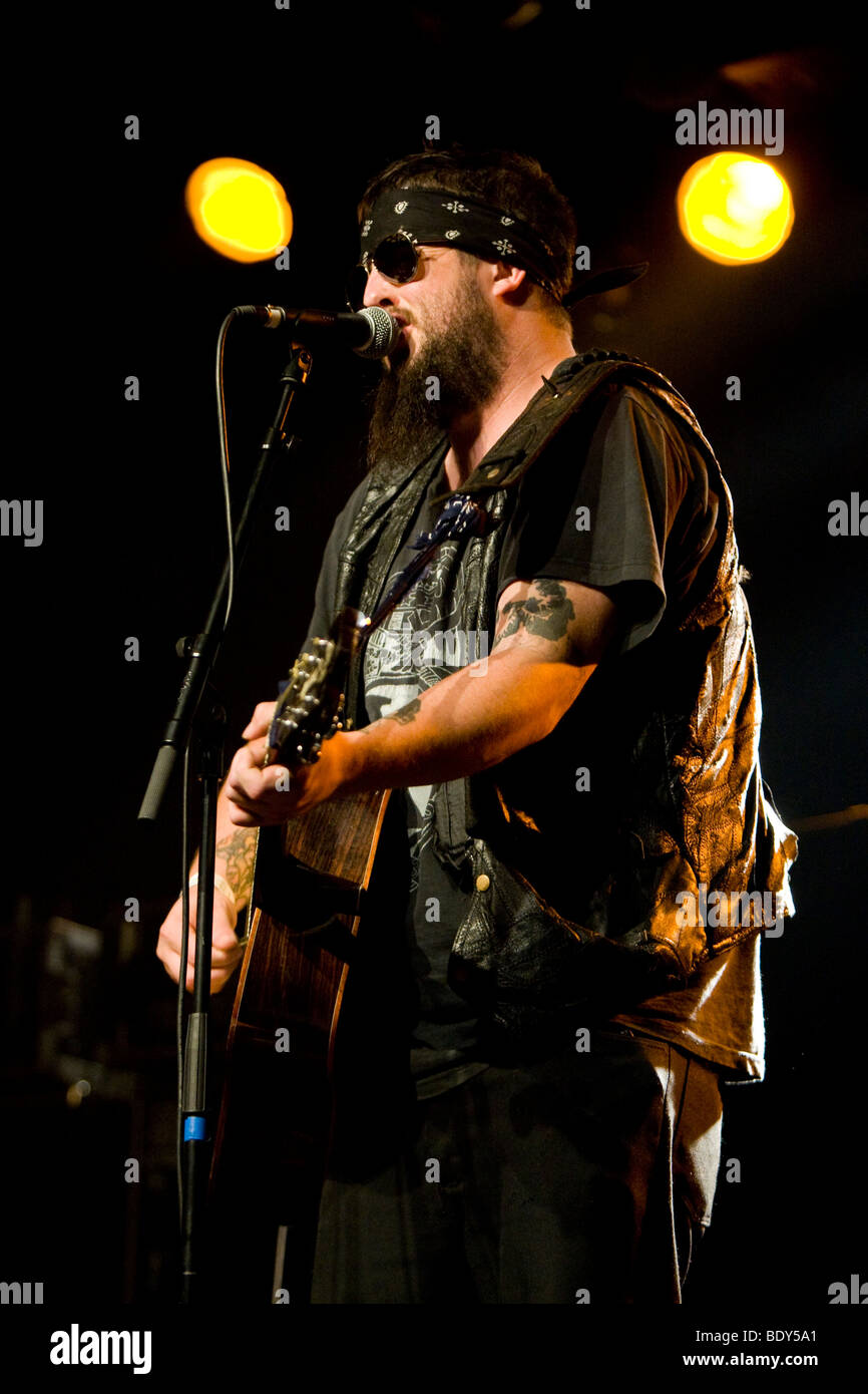 The U.S. country musician Bob Wayne live in the Schueuer concert hall ...