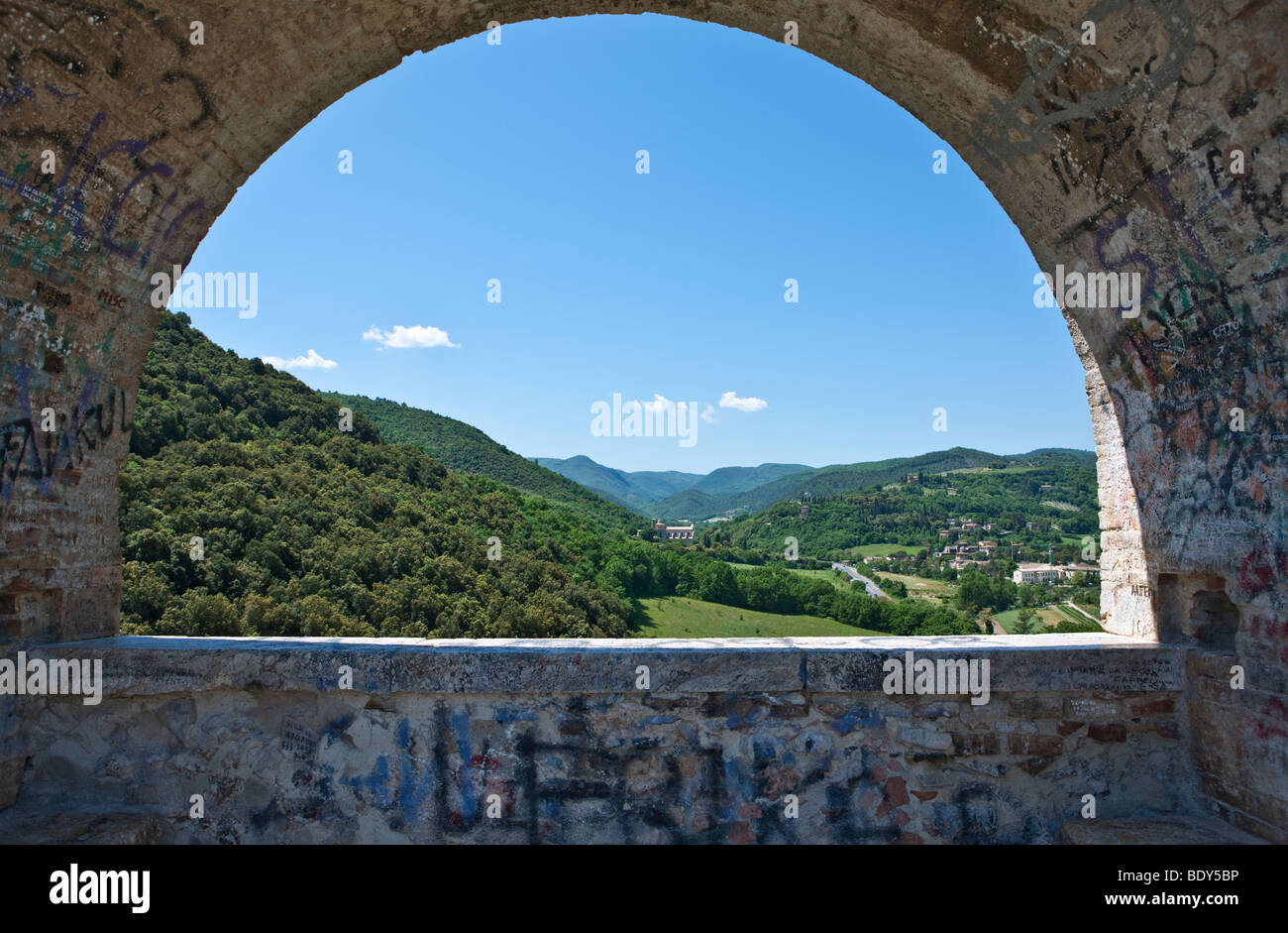 Italy,Umbria,Spoleto,view from the Delle Torri bridge Stock Photo - Alamy