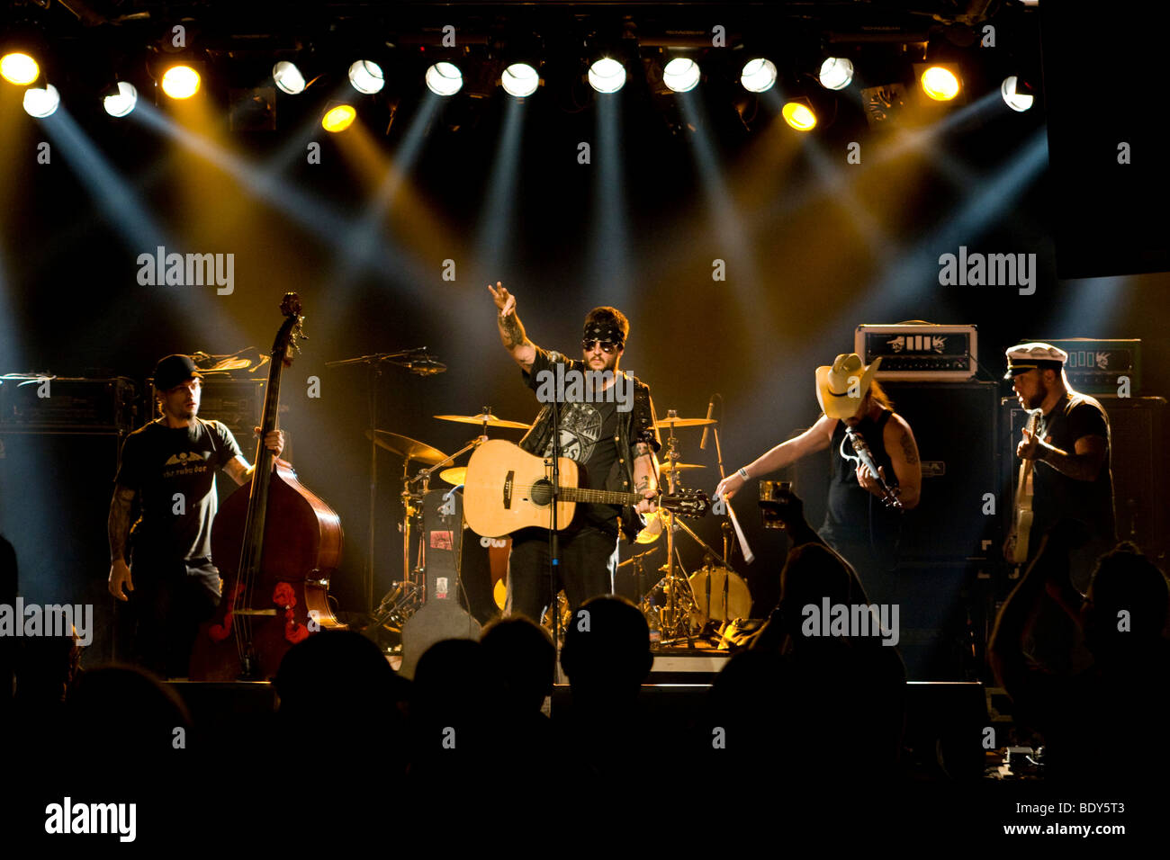 The U.S. country musician Bob Wayne live in the Schueuer concert hall ...