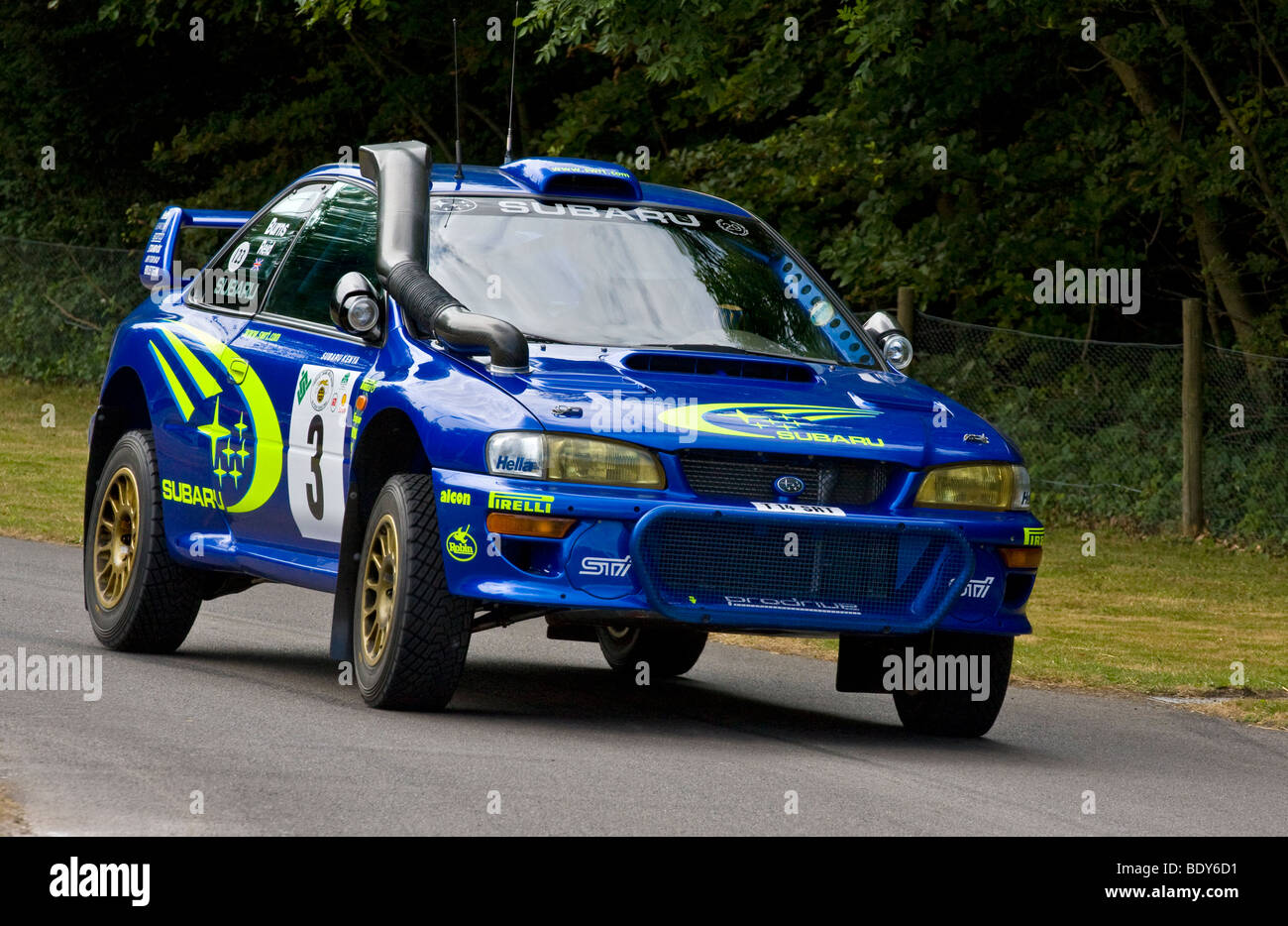 Richard Burns' Safari prepared 2000 Subaru Impreza WRC car. Hillclimb ...