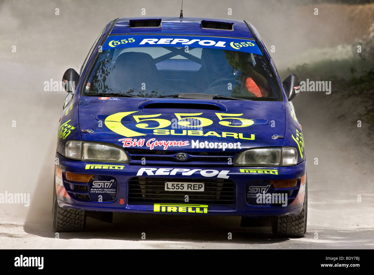 Blue rally car at goodwood festival of speed hi-res stock photography ...
