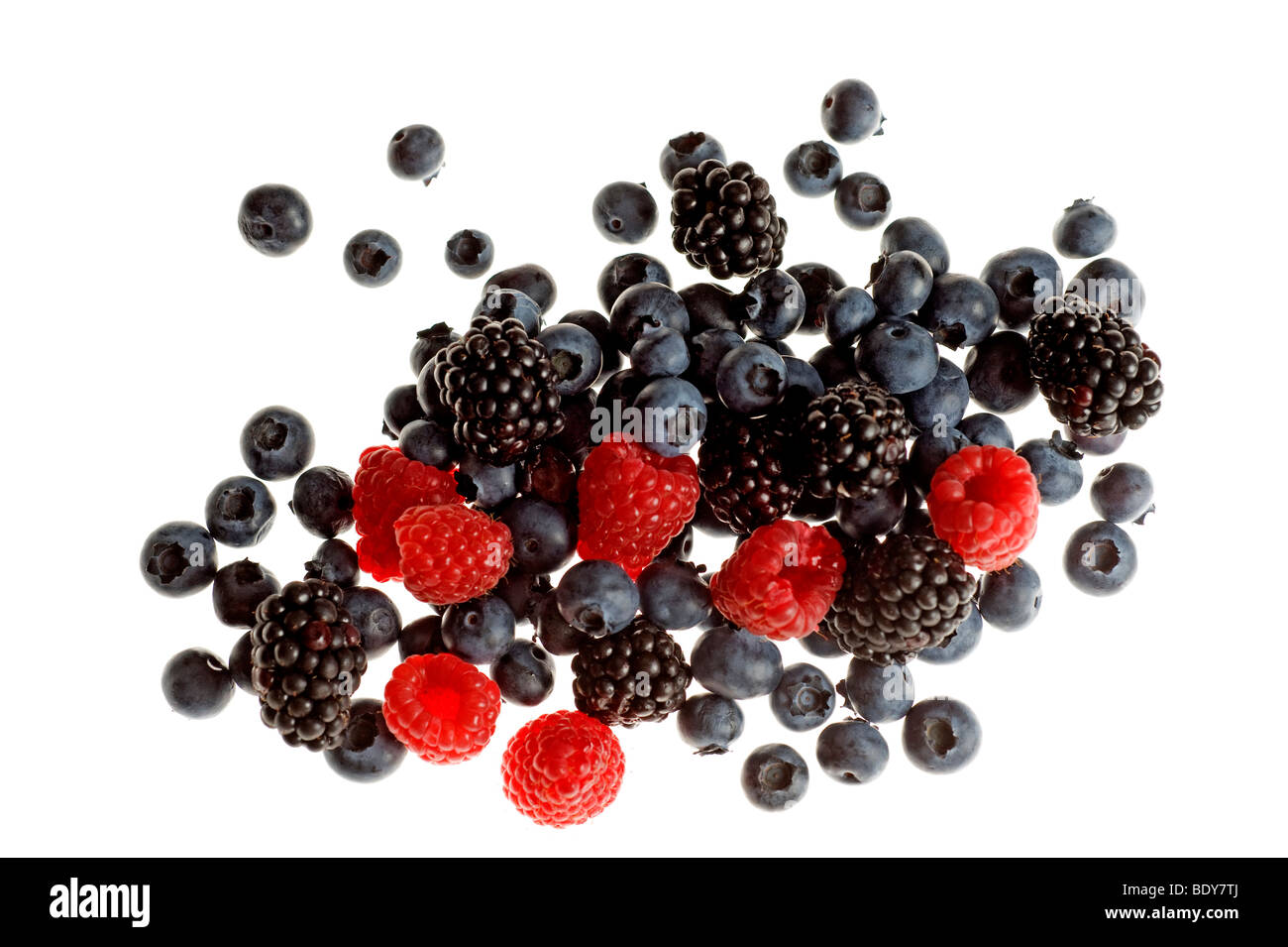 Top view blueberries in Cut Out Stock Images & Pictures - Alamy