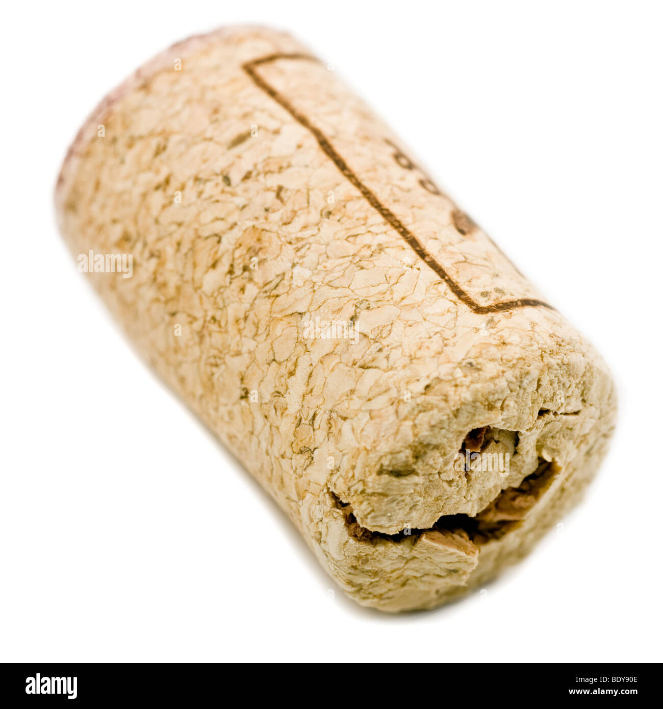 wine cork on white background Stock Photo - Alamy