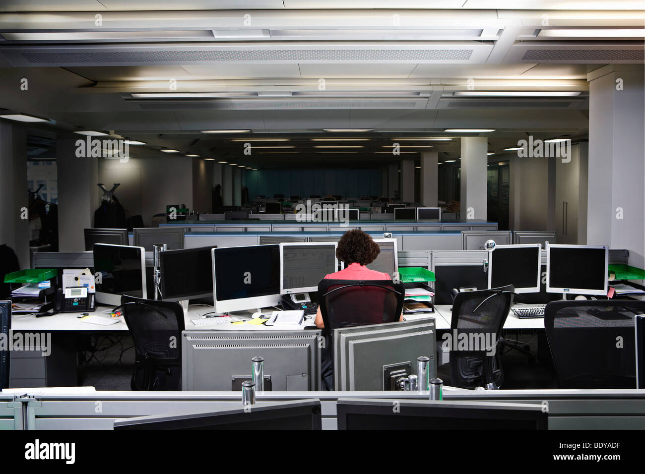 A business woman working late Stock Photo - Alamy
