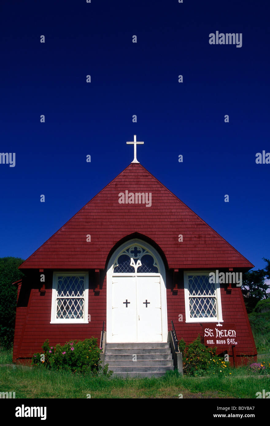 St Helen Catholic Church in town of Marshall in Marin County California ...