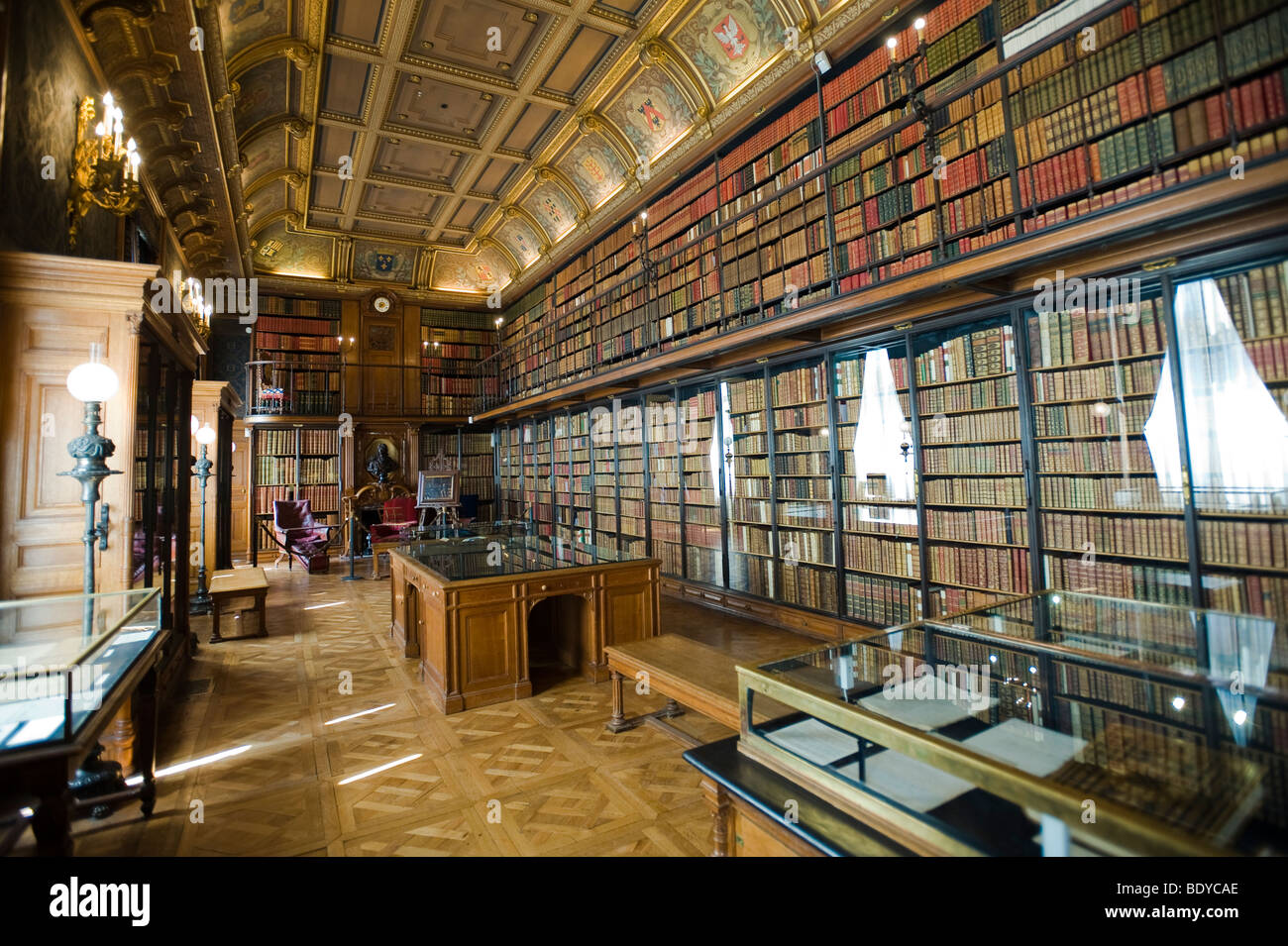 Library, Chateau de Chantilly, Chantilly, Picardie, France, Europe ...