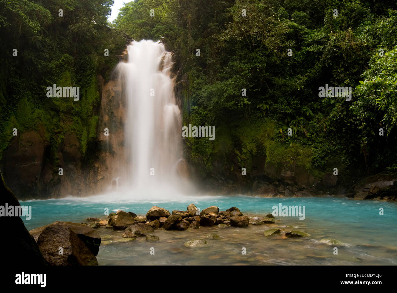 Waterfall at Rio Celeste, Tenorio Volcano National Park, Costa Rica ...