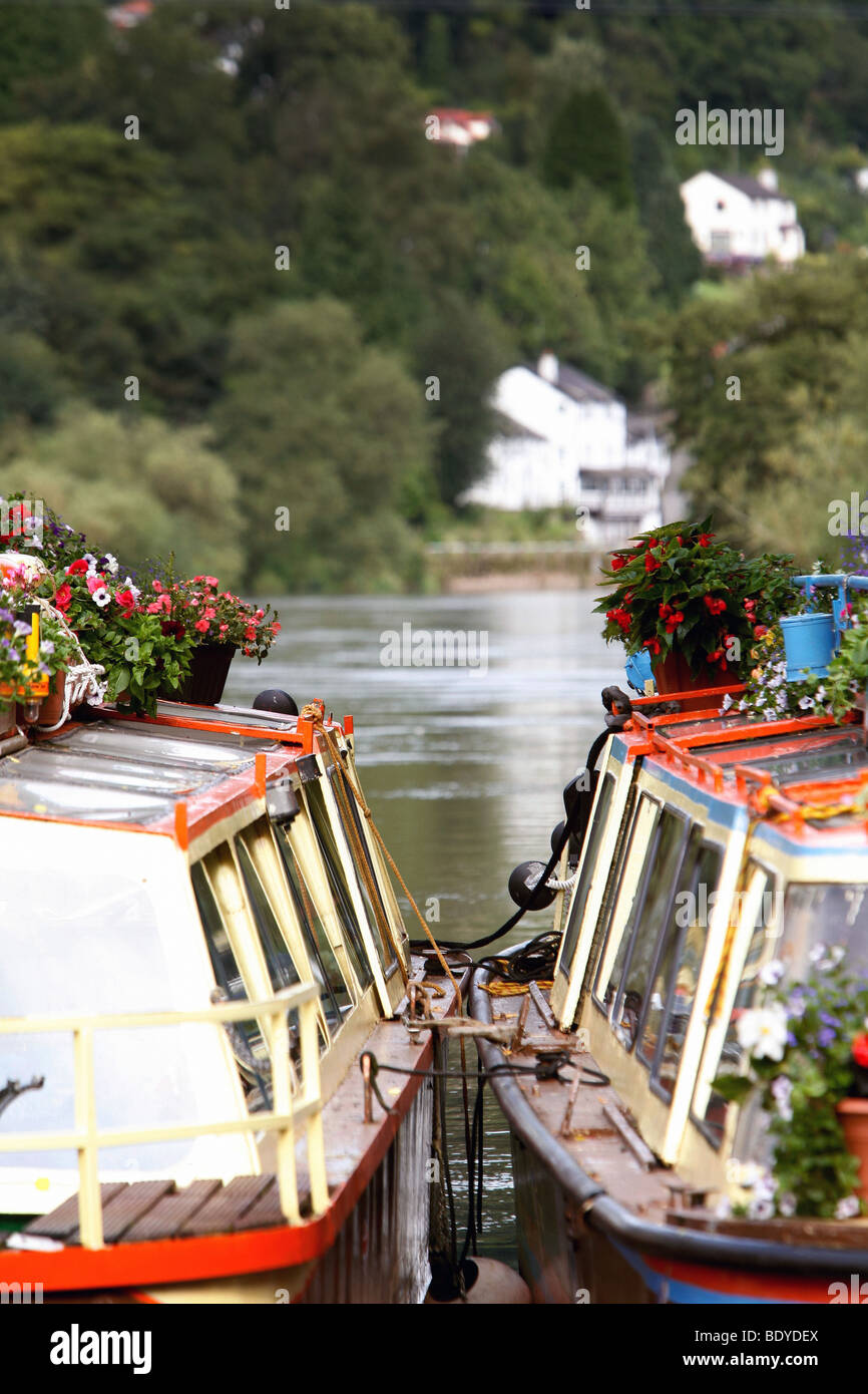 Narrow boats, Ross on Wye Stock Photo - Alamy