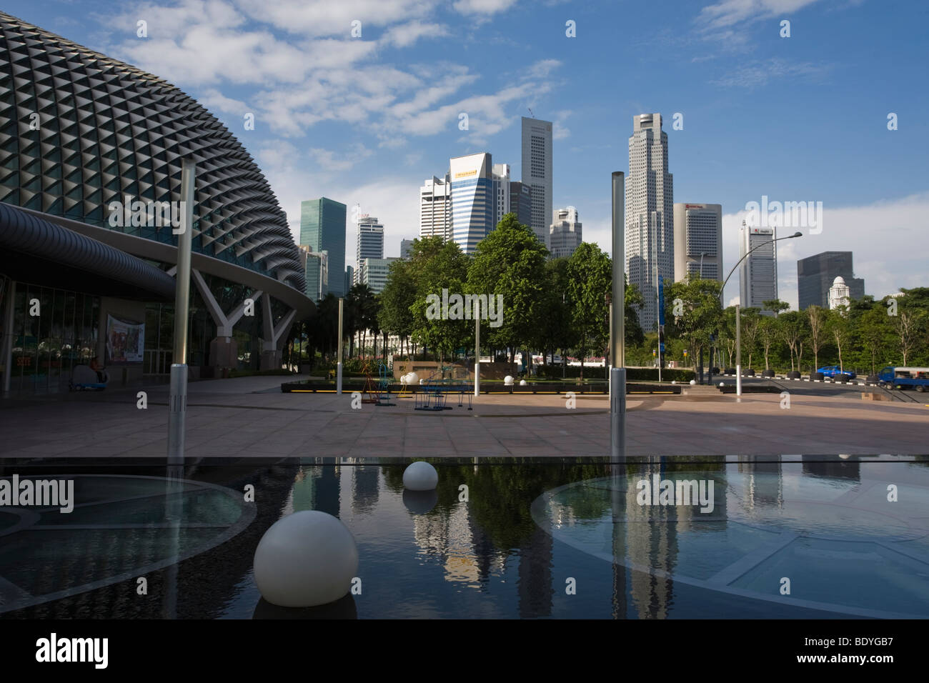 Esplanade Theatre Complex and Business District, Singapore Stock Photo ...