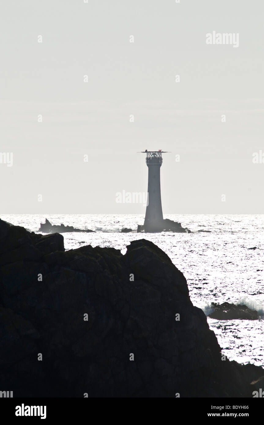 dh Les Hanois Lighthouse TORTEVAL GUERNSEY Lighthouse beacon silhouette ...