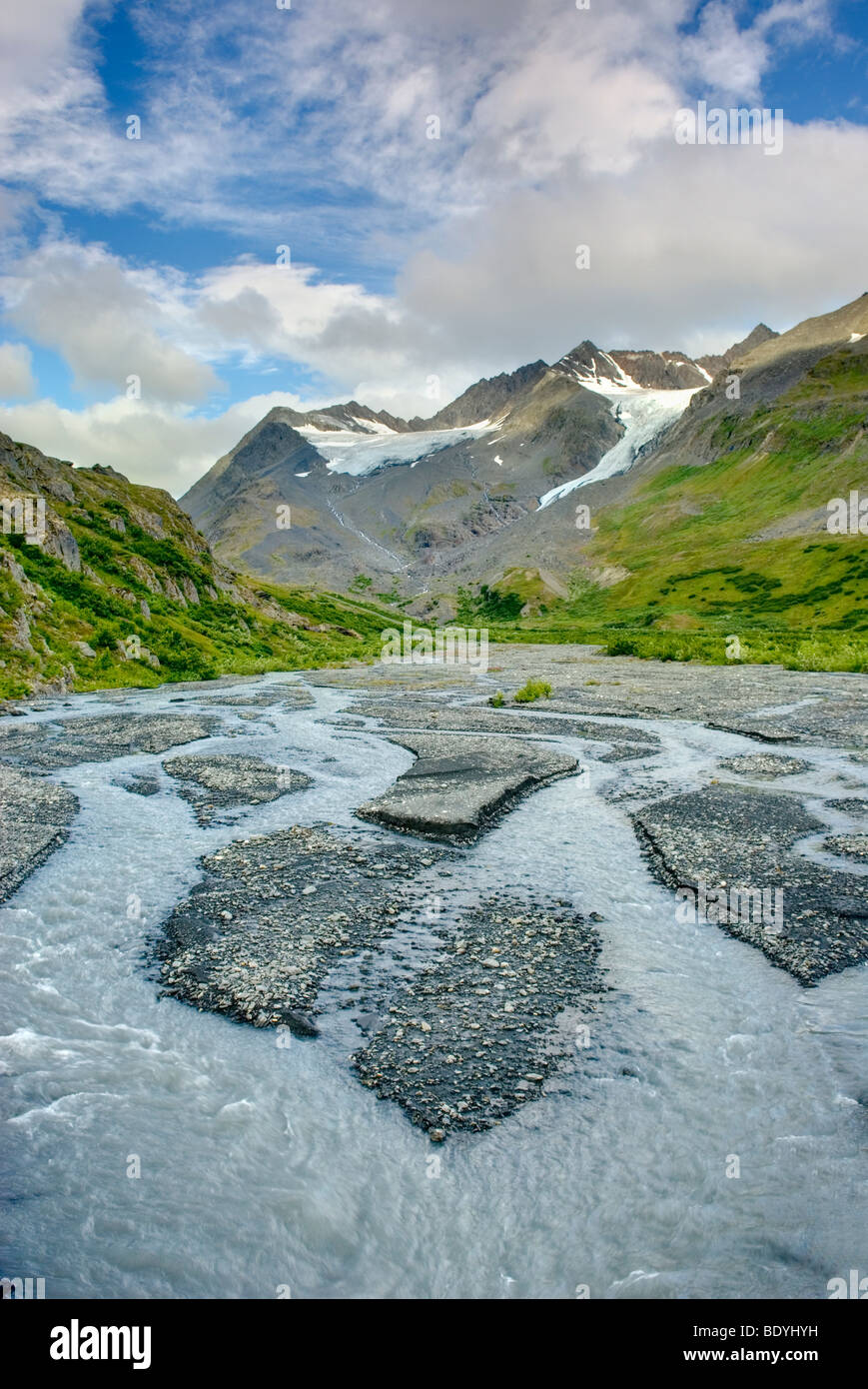 Glacial stream at Thompson Pass Chugach Mountains Alaska Stock Photo ...